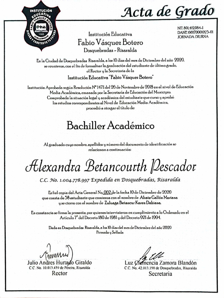 modelo de bachiller | PDF