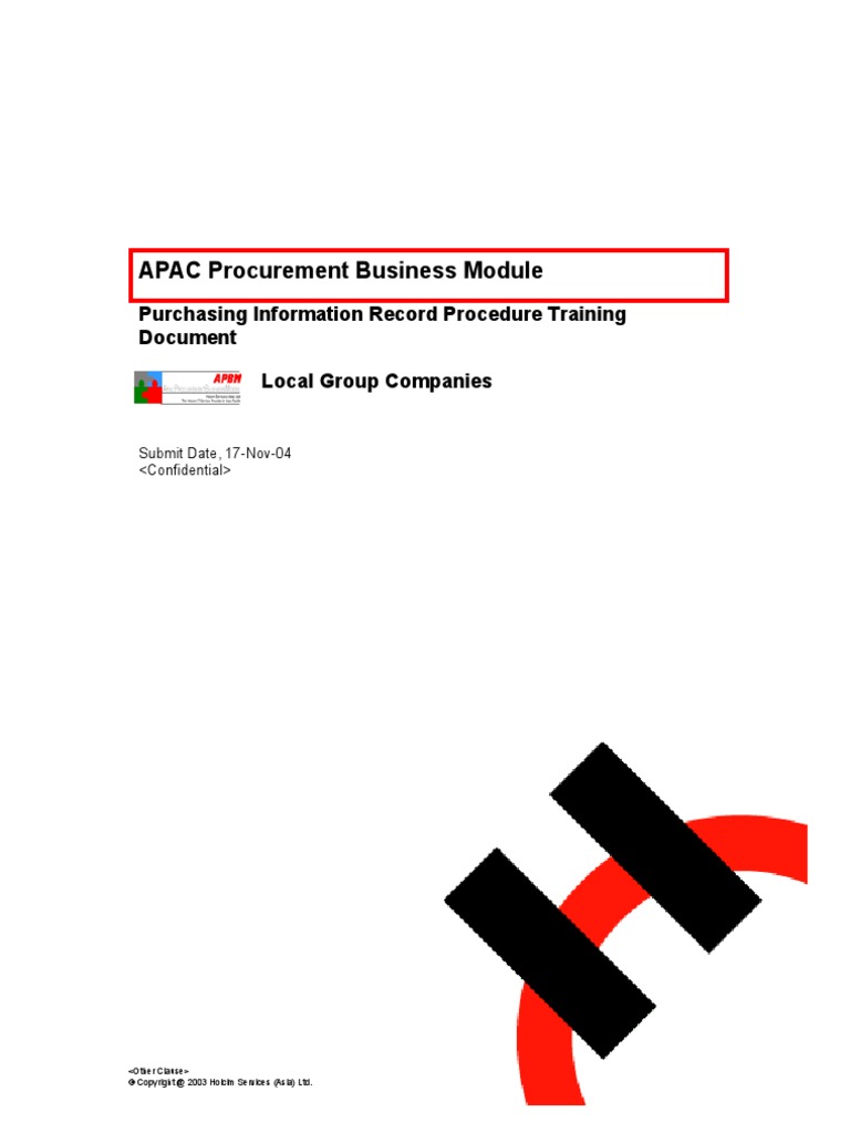 Purchasing Information Record | PDF | Business | Computing And ...