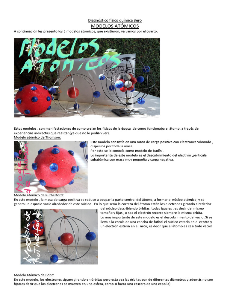 Diagnóstico Fis Quim 3ero | PDF | Átomos | Electrón