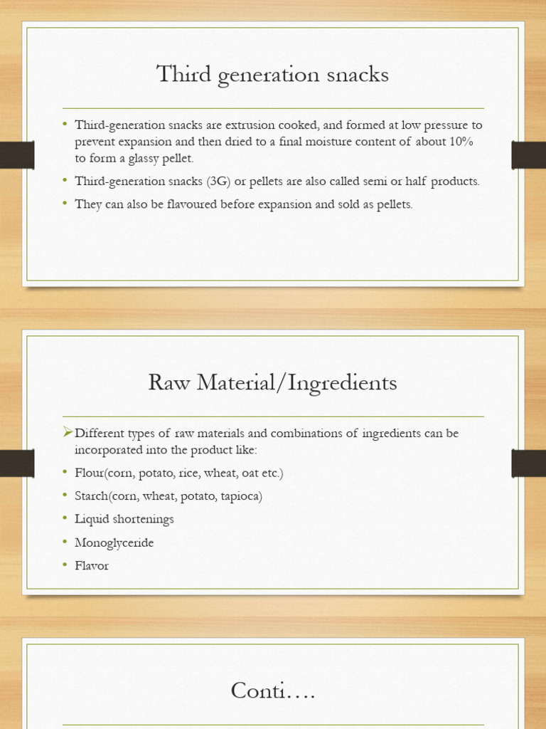Third Generation Snack Production Insights | PDF | Food Industry | Foods
