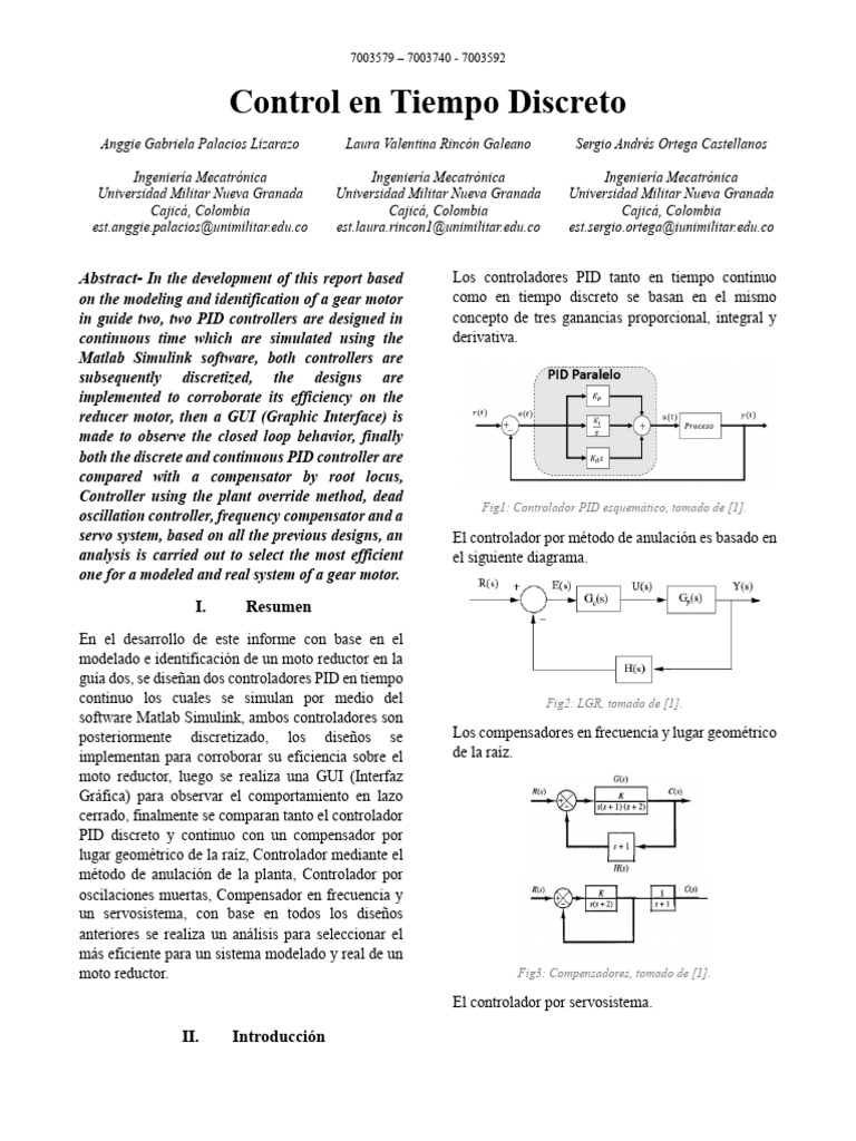 Control Discreto de Motores con PID y LGR | PDF | Teoría de control