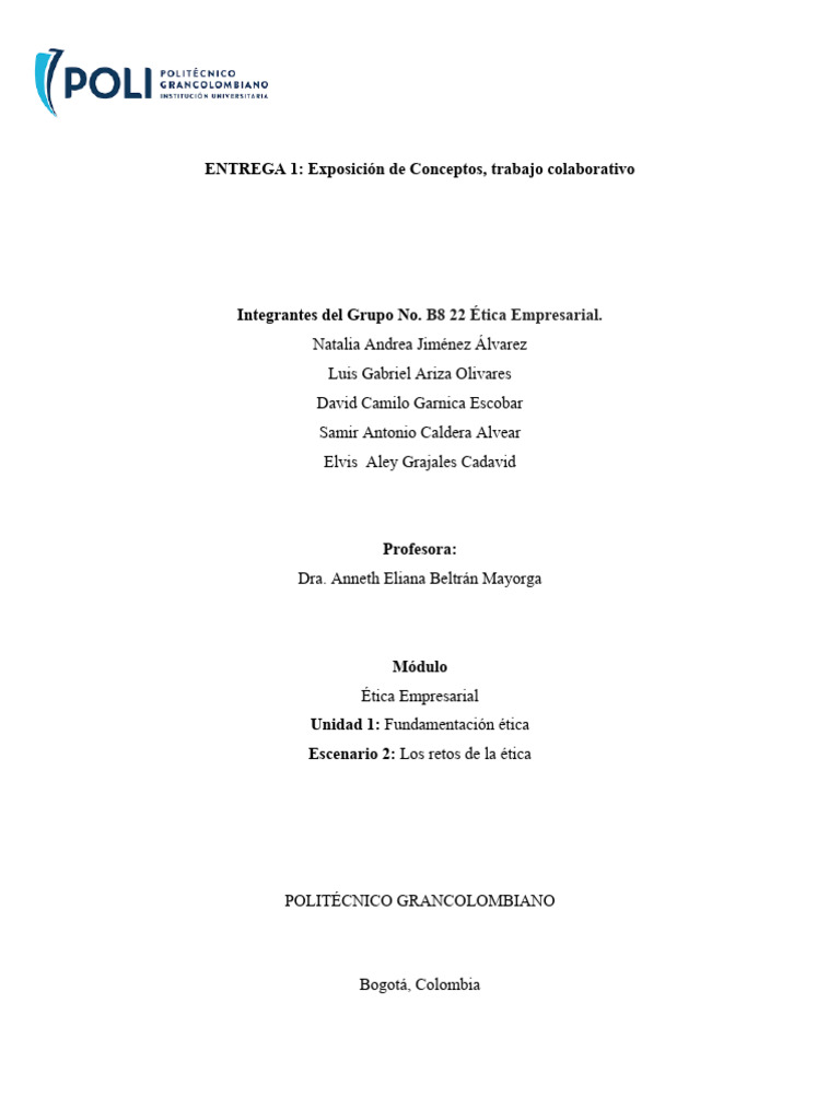 Entrega 1 Etica Empresarial | PDF | Contaminación | Deforestación