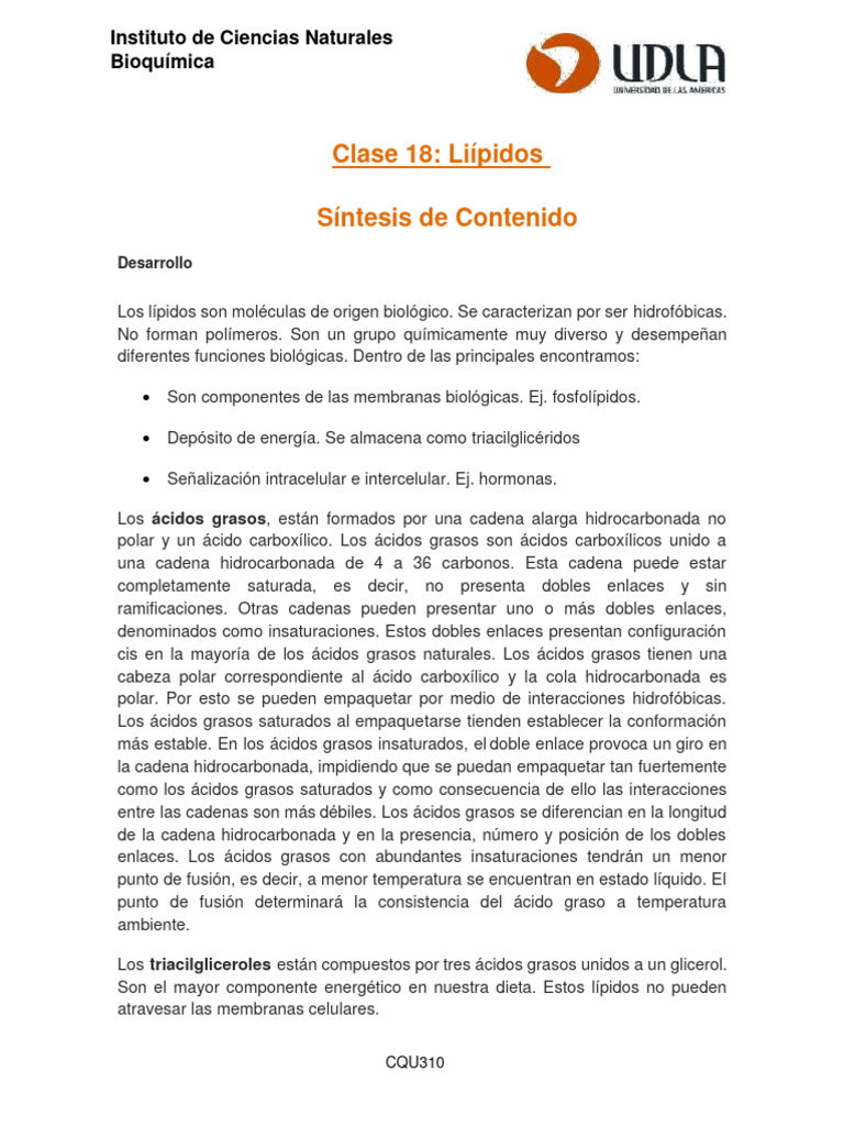 Clase 18 | PDF | Lipoproteína | Triglicéridos
