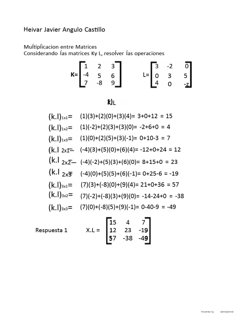 Multiplication of Matrices Explained | PDF