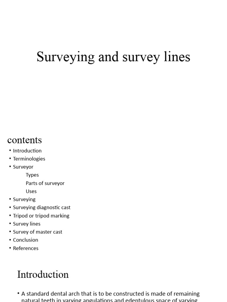 Survey Lines in Prosthodontics | PDF | Dentistry | Dentistry Branches