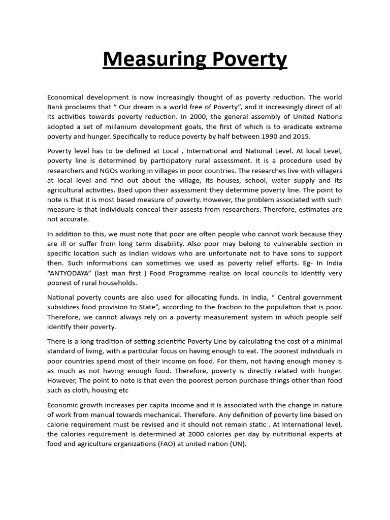 Measuring Poverty | PDF | Poverty | Poverty & Homelessness