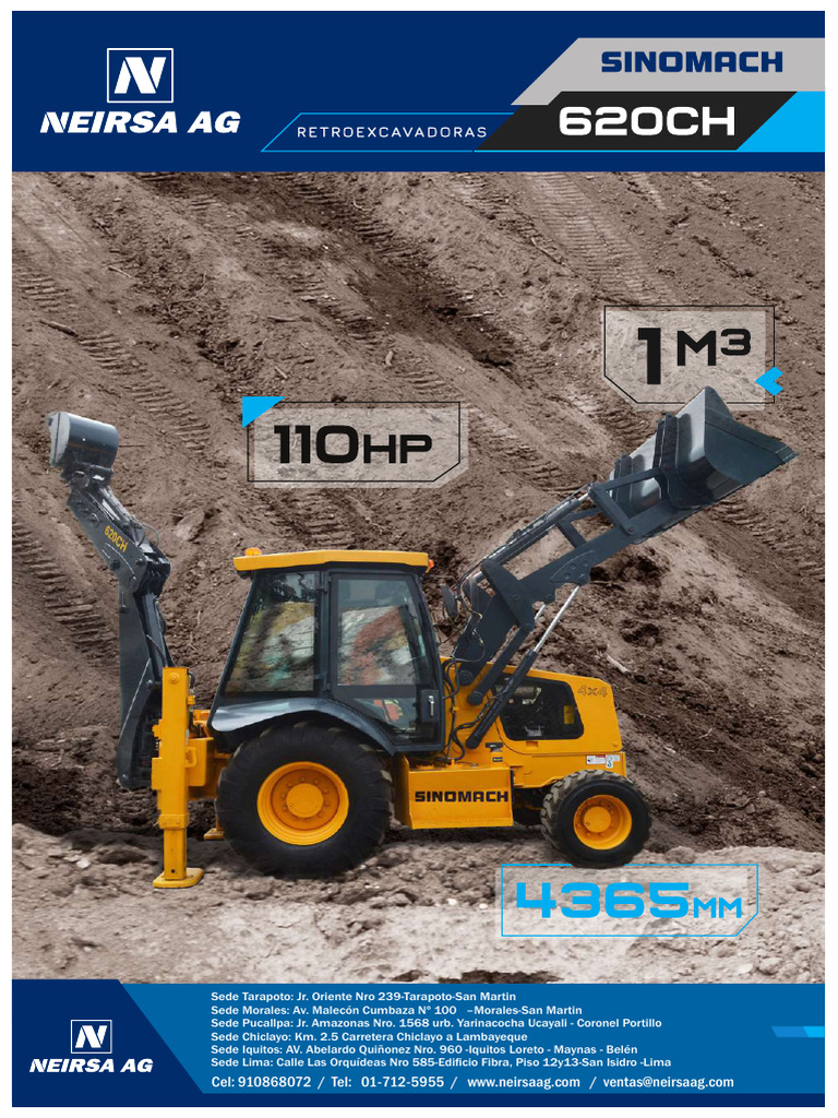 Retroexcavadora Sinomach 620ch | PDF | Negocios | Cocina, comidas y vino