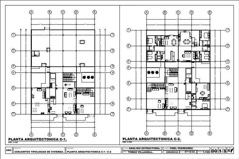 1TF - Planos Arquitectonicos - Fidel Pedreañez | PDF