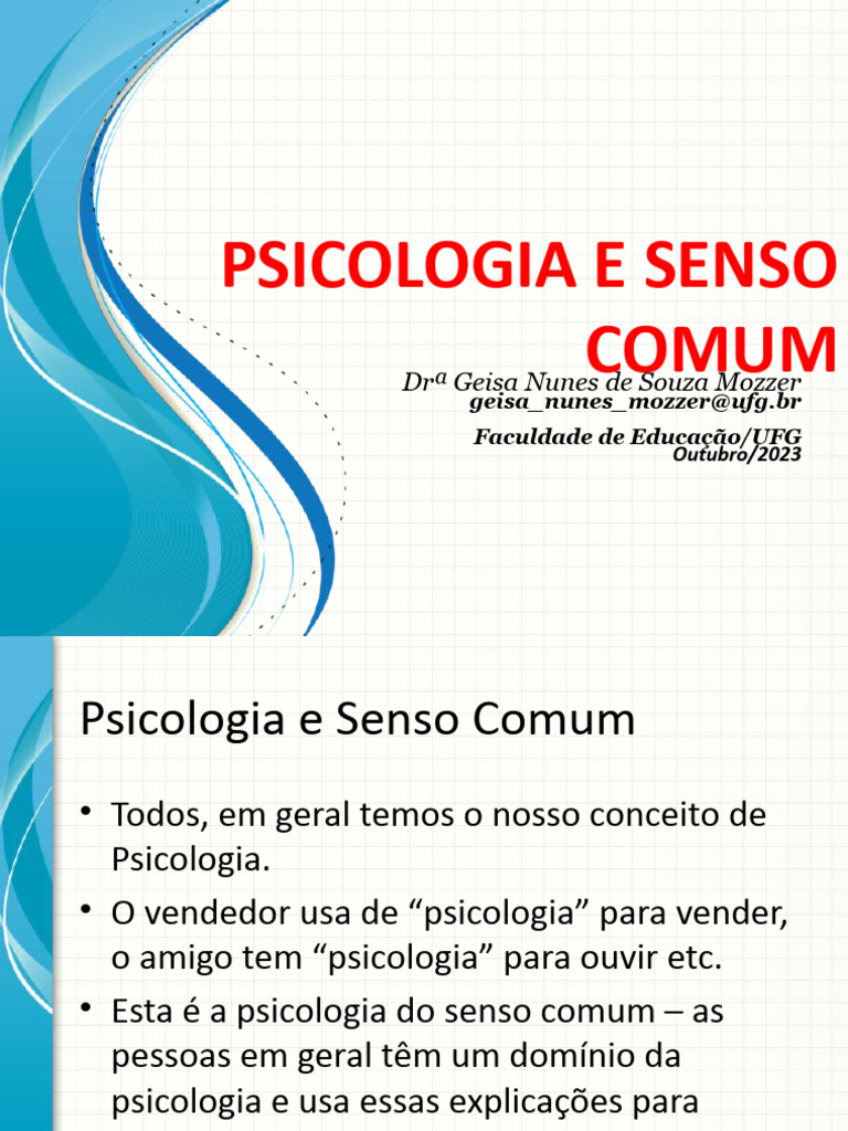 Psicologia e Senso Comum - Ana Mercês Bock | PDF | Psicologia | Science