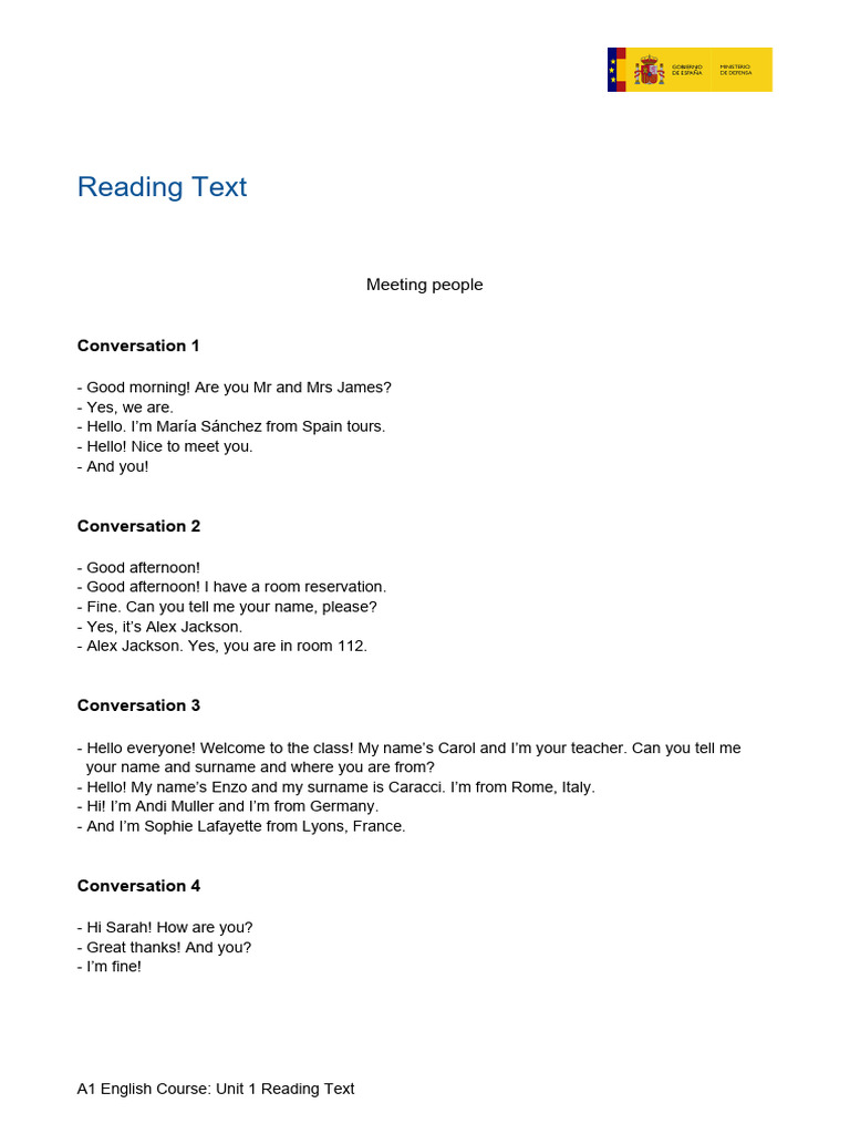 A1 U1 Reading Text | PDF