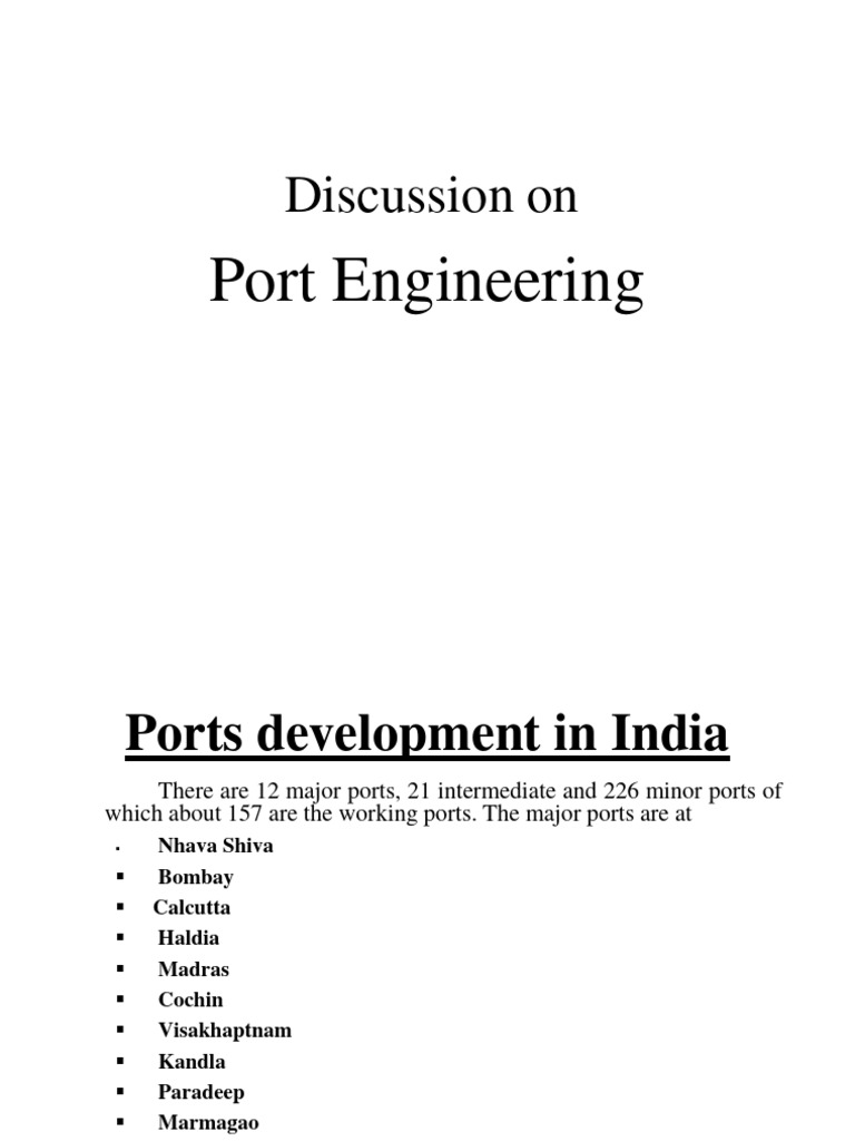 Port Engineering and Development in India | PDF | Port | Ships