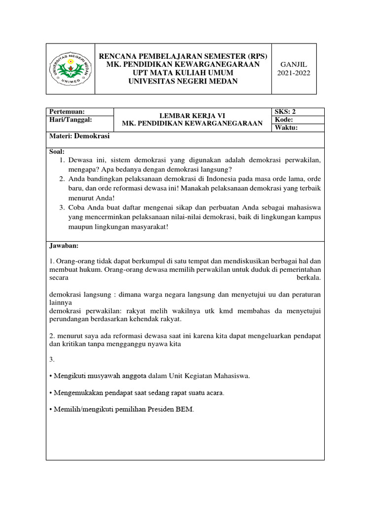 TR6 Rahmanwahabihasibuan 4203250033 PSIK20B | PDF | Ilmu Sosial