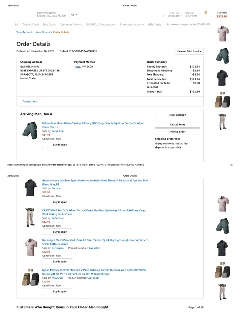 Order Details AMazon | PDF