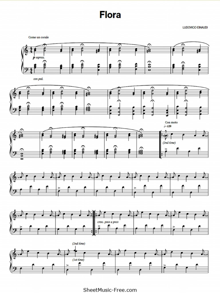 Flora Sheet Music Ludovico Einaudi SheetMusic | PDF