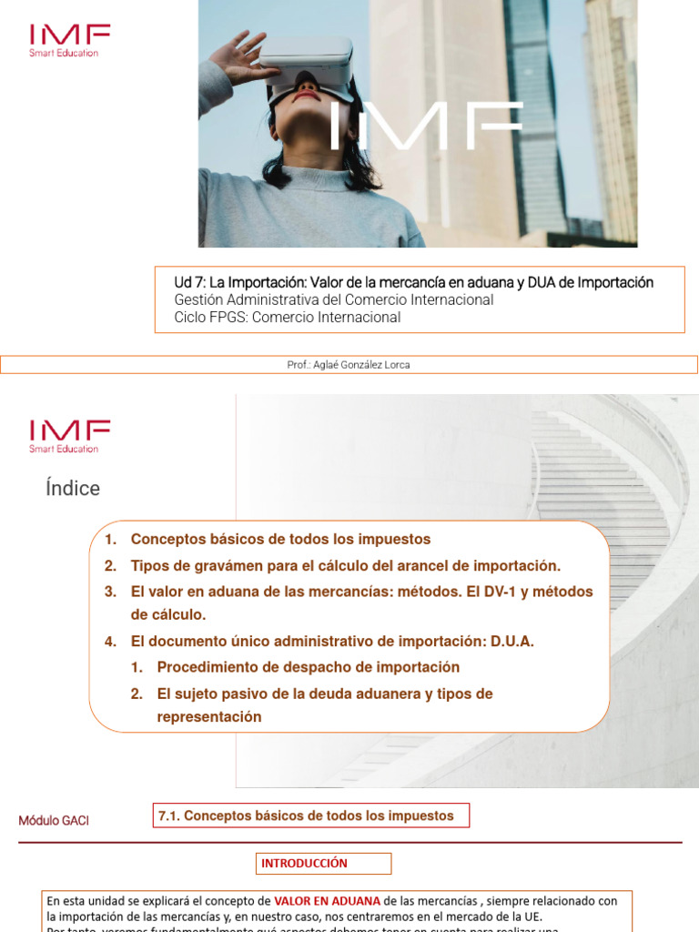 GACI T7 La Importación Dv1 y Dua | PDF | aduana | Impuestos