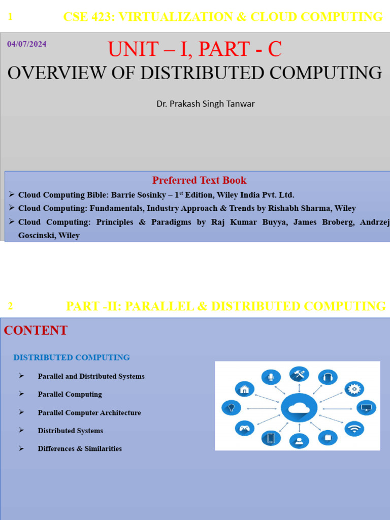 Overview of Distributed Computing Concepts | PDF | Parallel Computing | Distributed Computing