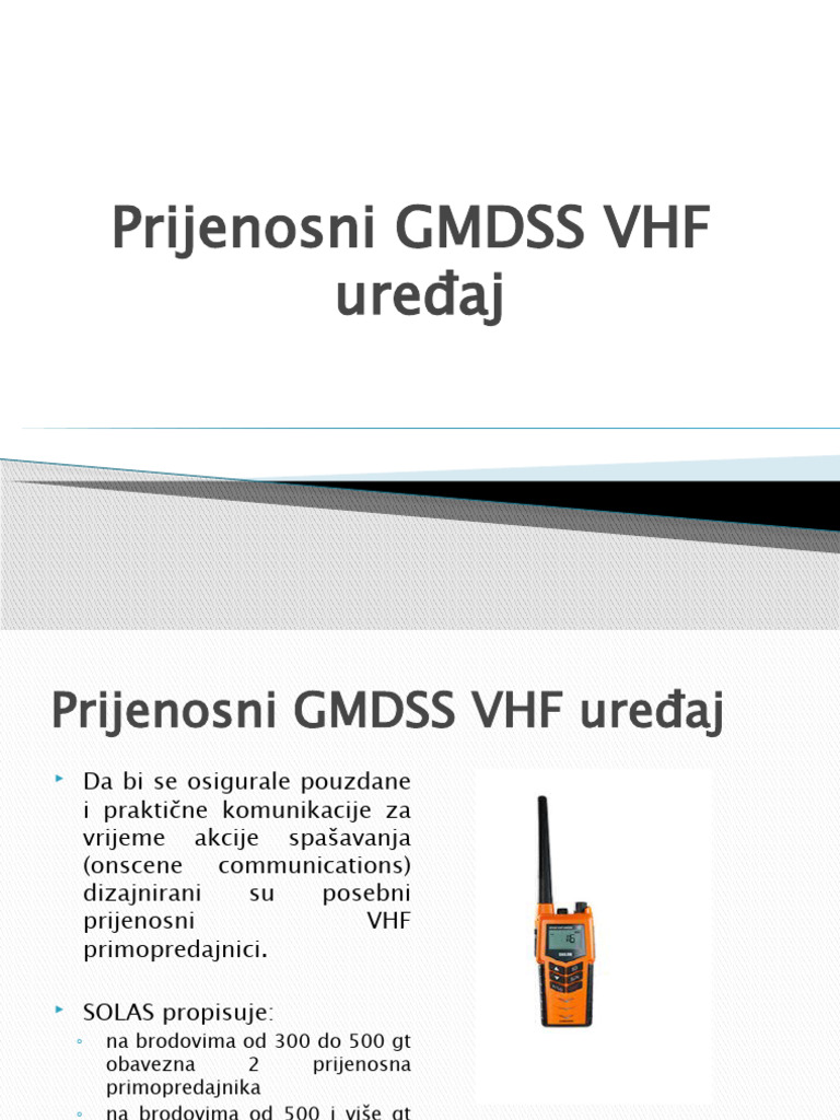 Prijenosni GMDSS VHF Uređaj | PDF