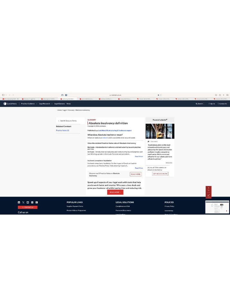 Absolute Insolvency Definition | PDF