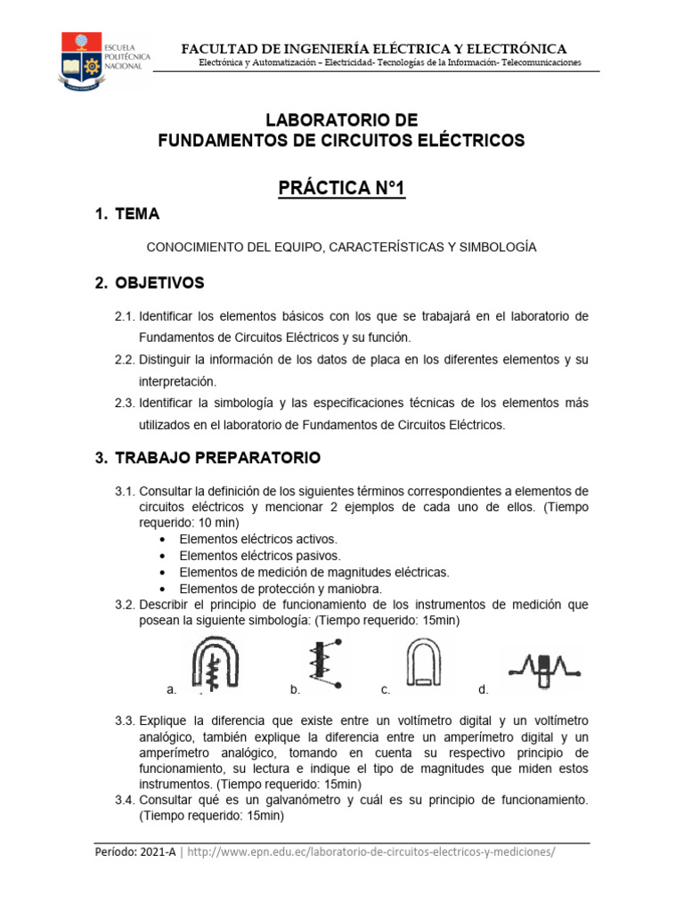 Prácticas de Laboratorio Fundamentos de Circuitos Eléctricos 2021A | PDF | Condensador | Red ...