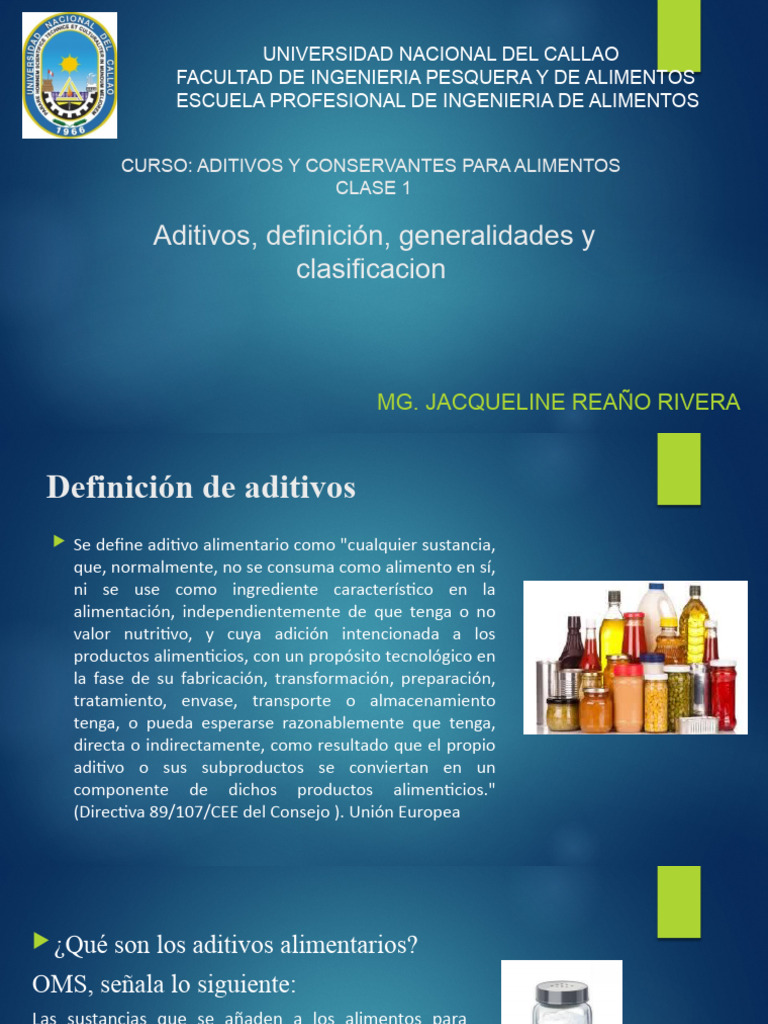 Clase 1 Aditivos Generalidades y Clasificacion | Descargar gratis PDF ...