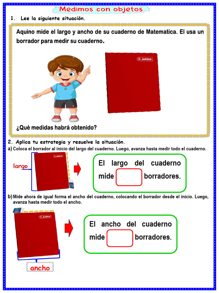 Ficha N°10.matemática-Medimos Con Objetos | PDF | Artes del Lenguaje y ...