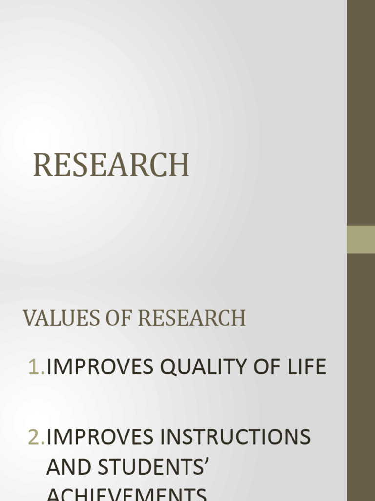 Values of RESEARCH | Download Free PDF | Behavioural Sciences | Science