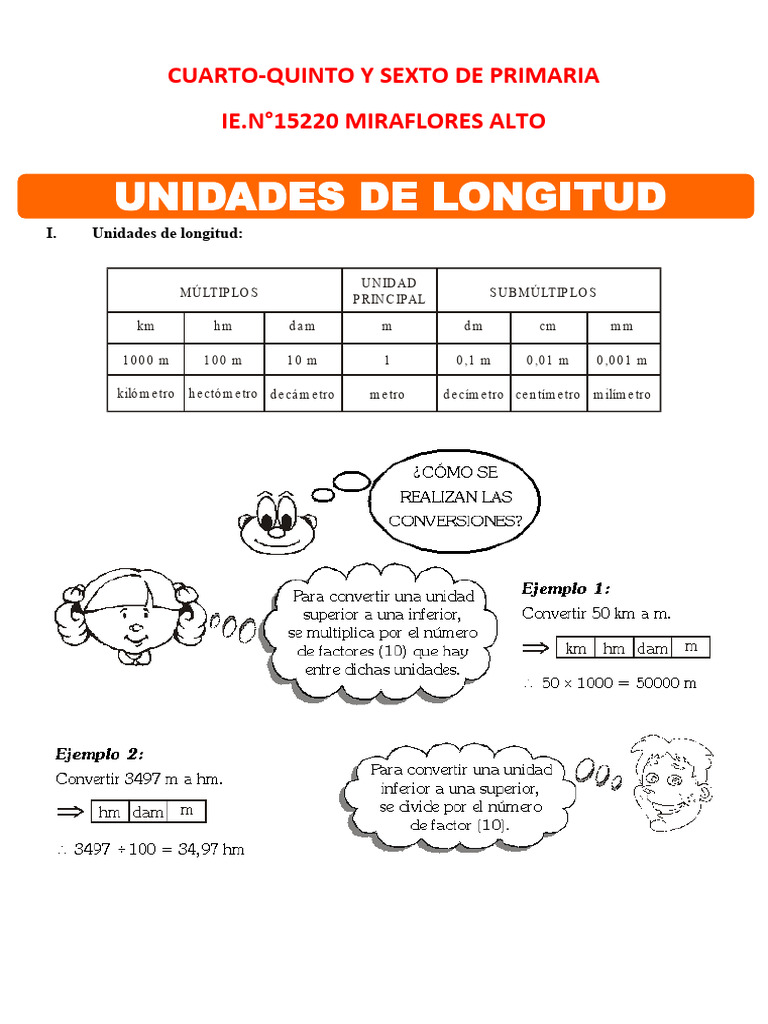 Problemas de Unidades de Longitud para Quinto de Primaria | PDF