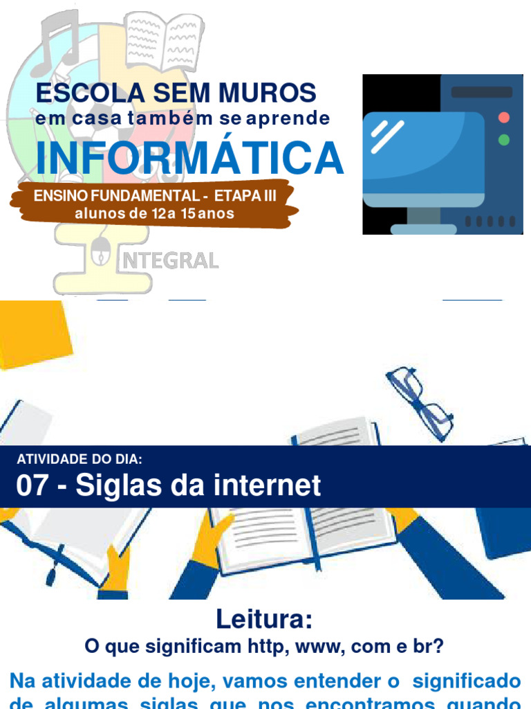 Etapa3 INFO Ativ07 Siglas Da Internet 1 | PDF | Internet | Rede mundial ...