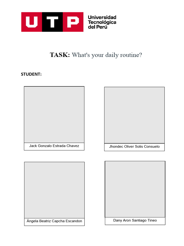 Week 11 - Task Assignment - What's Your Daily Routine | PDF | Art