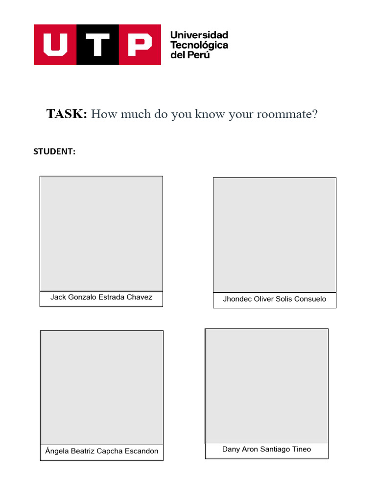 Week 13 - Task Assignment - How Much Do You Know Your Roommate ...