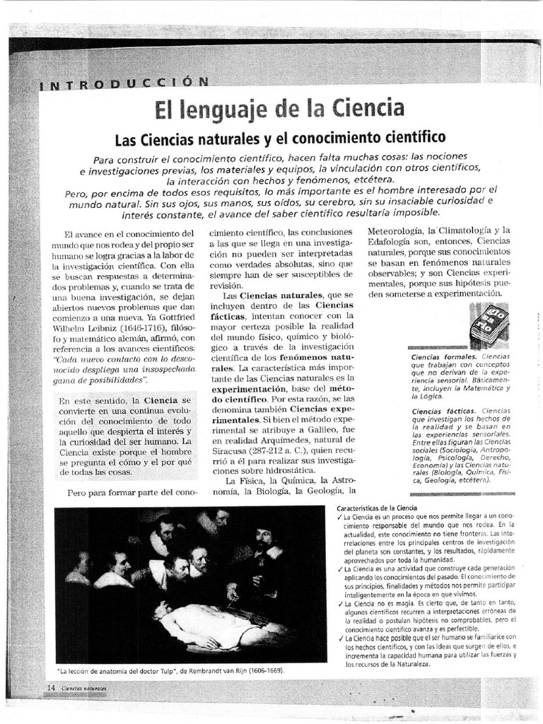 4to-Cap 1. El Lenguaje de La Ciencia. Santillana. | PDF