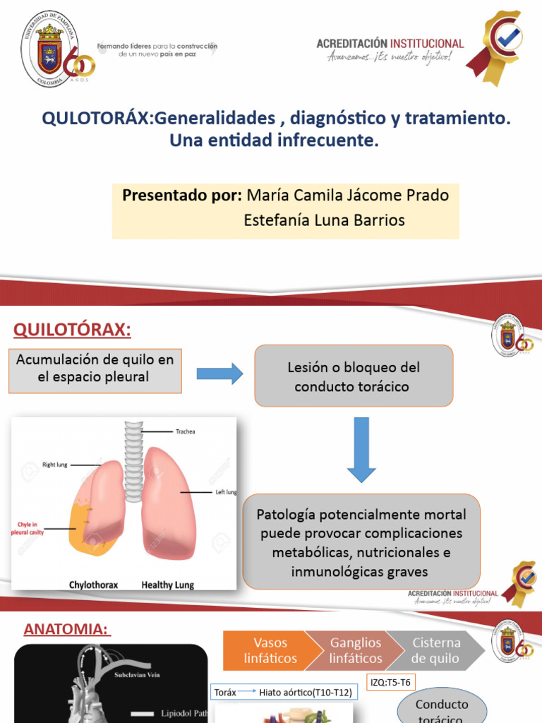 Presentación Quilotórax | PDF | Sistema linfático | Especialidades Medicas