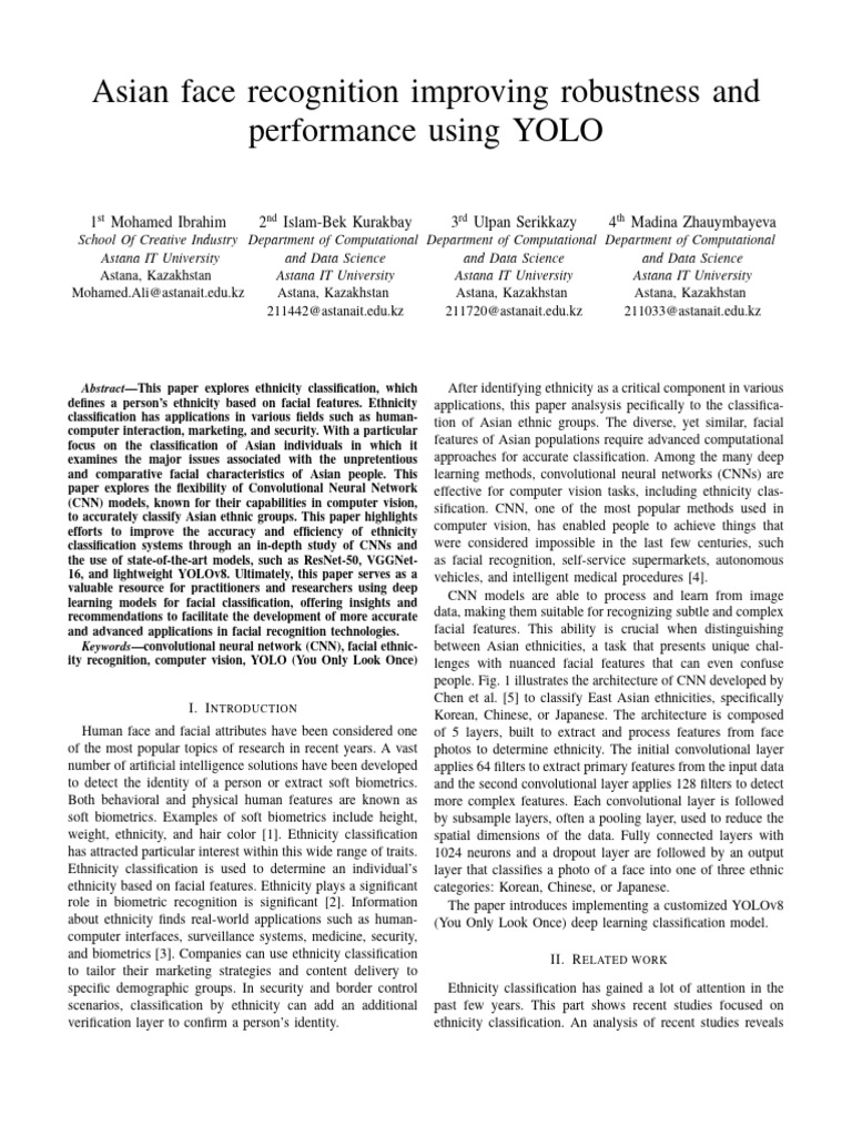 A Comprehensive Study Classification of Asian Ethnicities From Facial ...