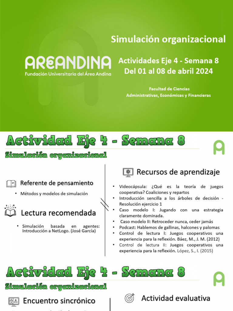 Actividades Eje 4 Semana 8 - Simulación Organizacional-3 | PDF | Simulación | Software