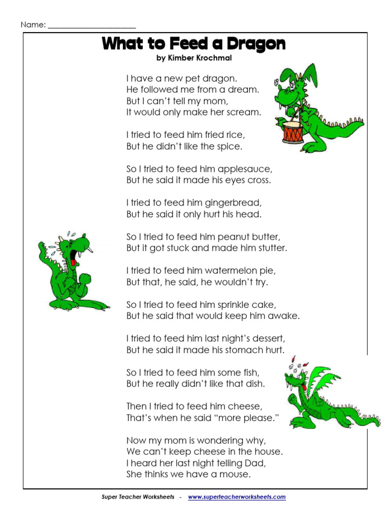 What To Feed A Dragon-3rd Grade | PDF | Cooking, Food & Wine