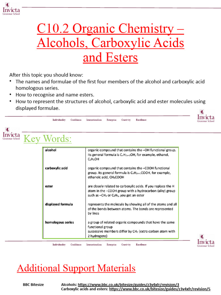 2 - Structures of Alcohols, Carboxylic Acids and Esters | PDF ...