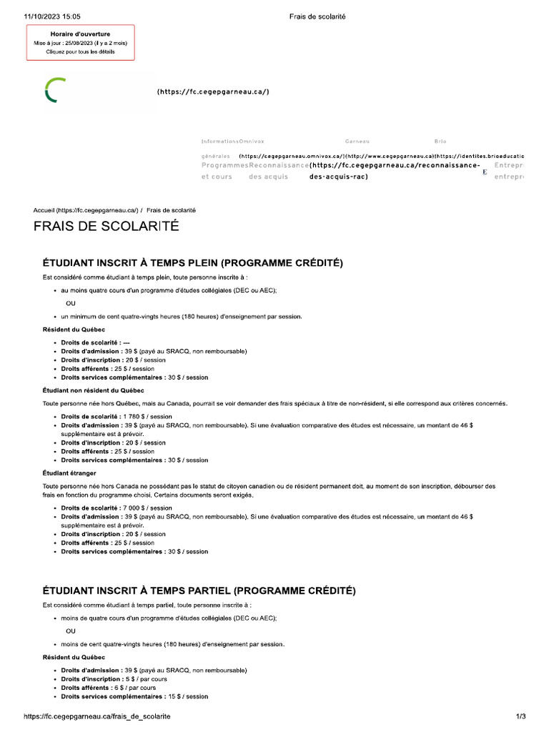 Cegep Garneau | PDF