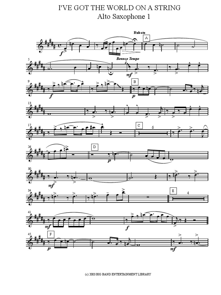 Ive Got The World On A String - FULL Big Band - Frank Sinatra | PDF ...