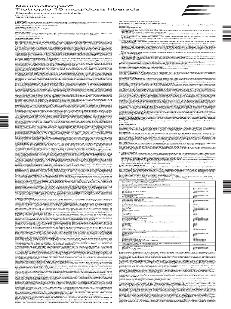 Prospecto Neumotropio | PDF