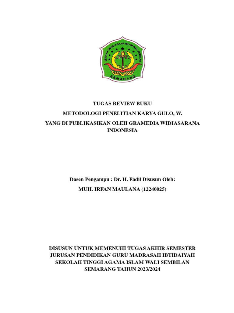 Tugas Review Buku Metodologi Penelitian Muh Irfan Maulana | PDF