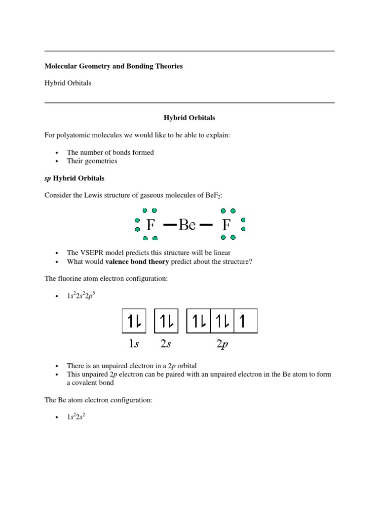 Molecular Geometry and Bonding Theories | PDF | Molecular Orbital ...