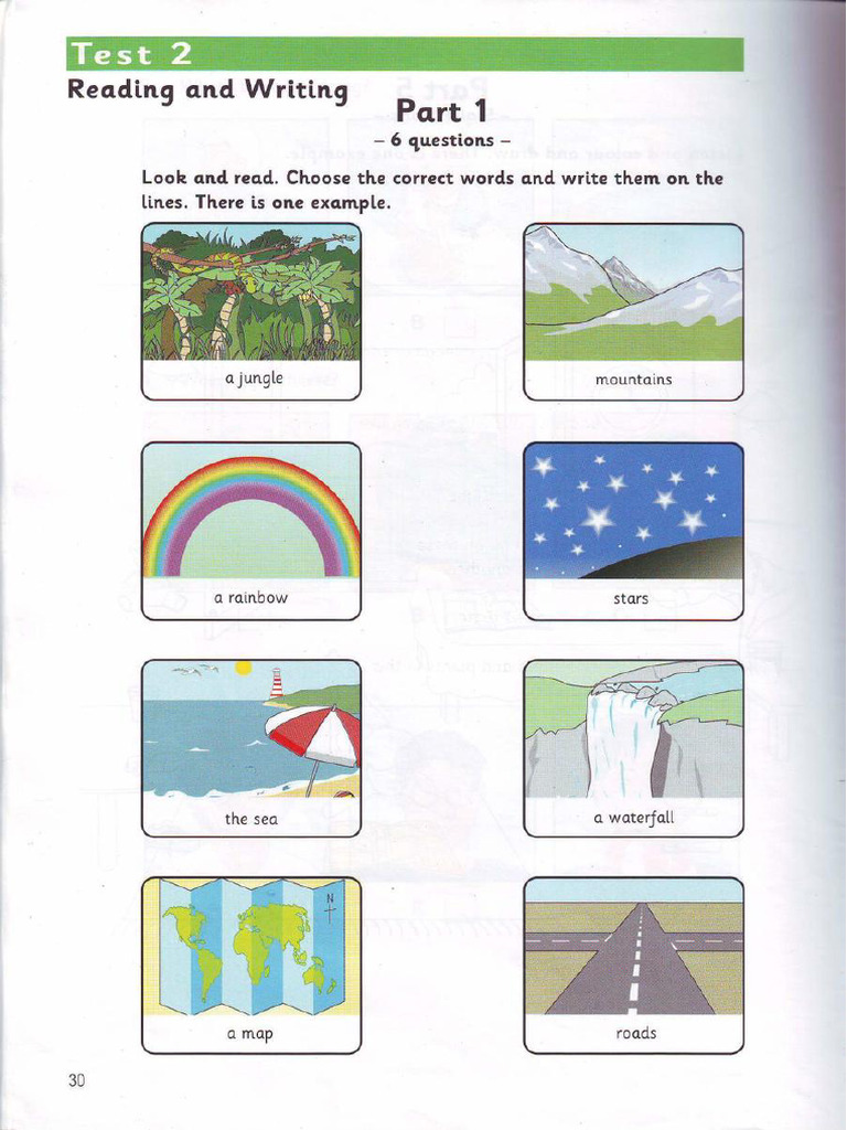 Movers - Reading and Writing Test 2 | PDF