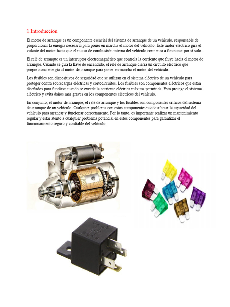 Reles Fus y Mot Arr | Descargar gratis PDF | Relé | Fusible (Eléctrico)