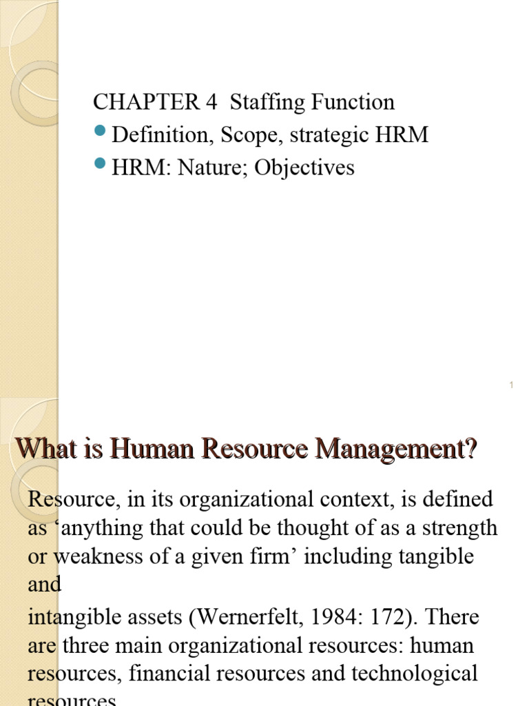 CHAP 4 HRM Defination Scope | PDF | Human Resource Management | Human ...