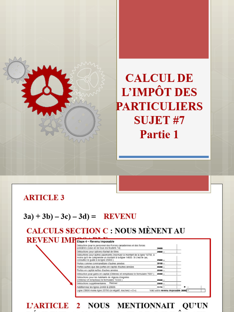 Calcul de L'impôt Partie 1 VE | PDF | Crédit | Finance et gestion monétaire