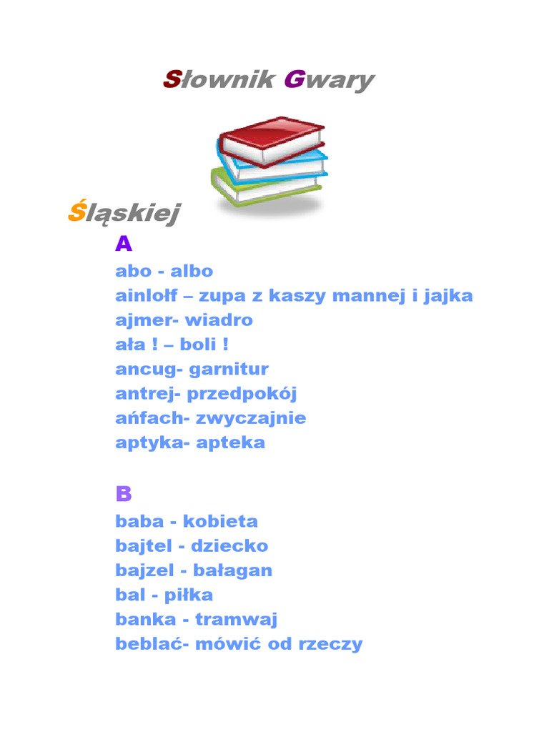 Slownik Gwary Slaskiej | PDF