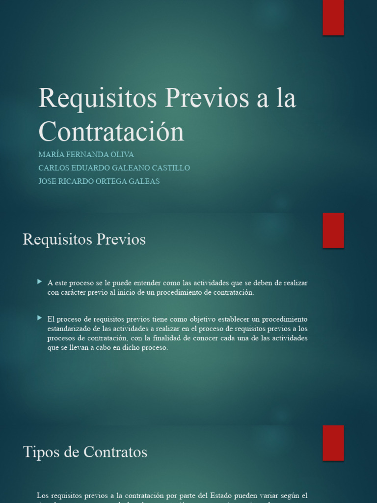 Requisitos Previos para Contratación Estatal | PDF | Estado (política)