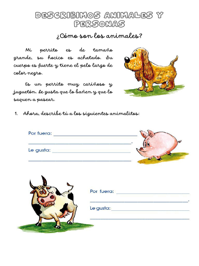 Descripciones de Animales y Personas | PDF