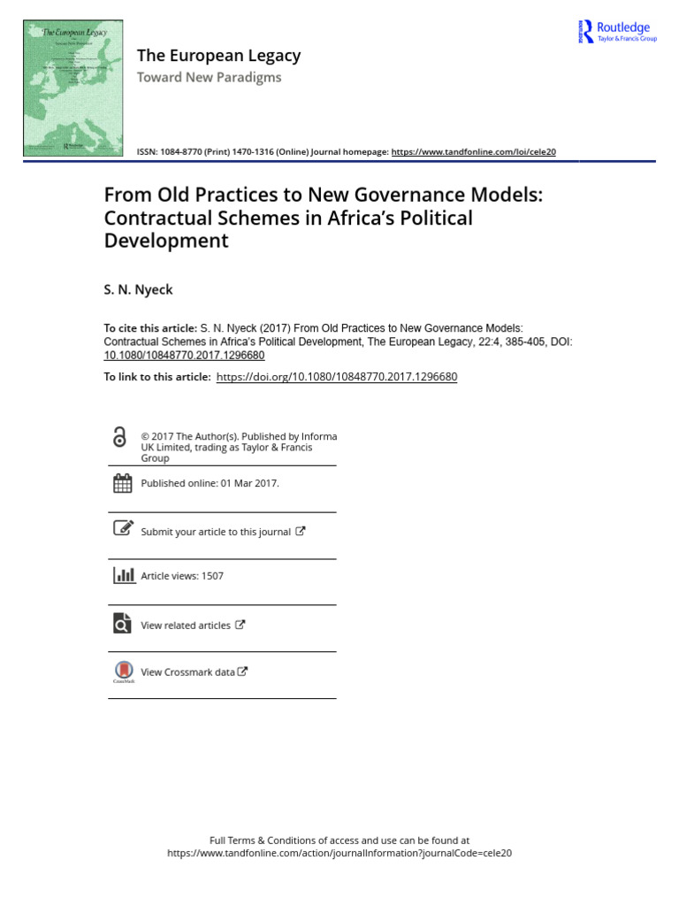 From Old Practices to New Governance Models Contractual Schemes in ...