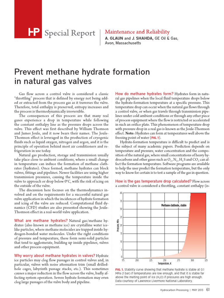 Hydrate Formation in Valves | PDF | Continuum Mechanics | Transparent ...